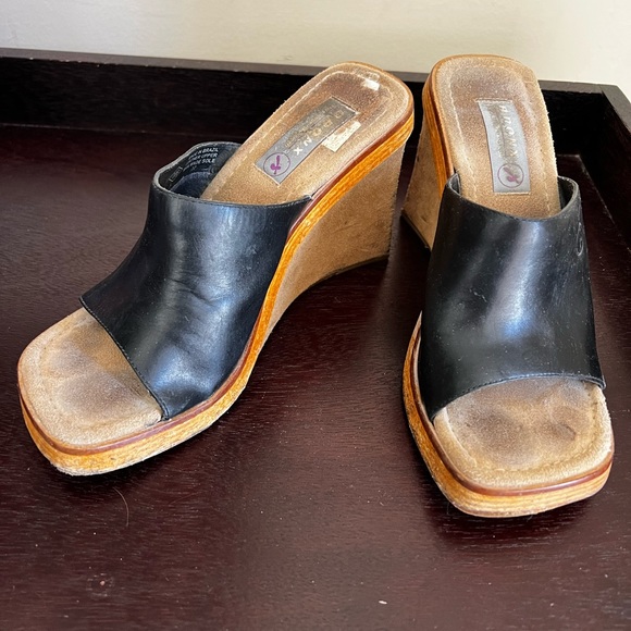 Bronx | Shoes | Vintage Bronx Mule Platformwedge Leather 37 See Photos ...